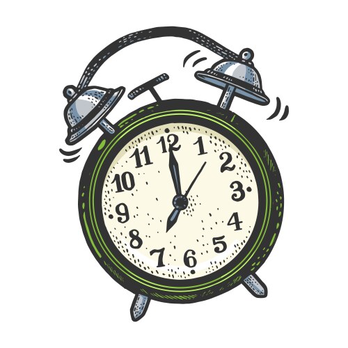 Old fashioned clock sketch Royalty Free Vector Image