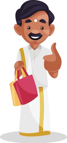 Tamil Man Eating on Banana Leaf Royalty Free Vector Image