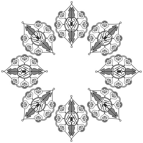 Asymmetrical Flowers Drawing Asymmetric Vector Images (99)