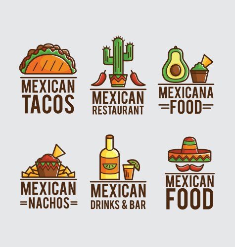 Label design for mexican food restaurant Vector Image