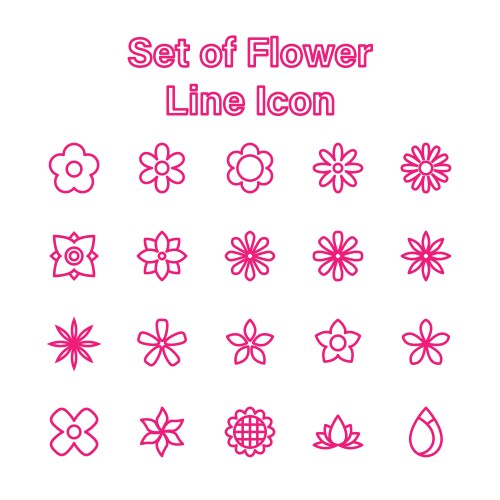 Flower icon side view set Royalty Free Vector Image