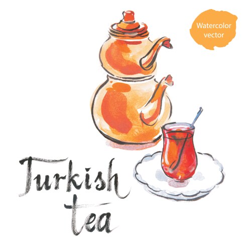Turkish traditional tea Royalty Free Vector Image