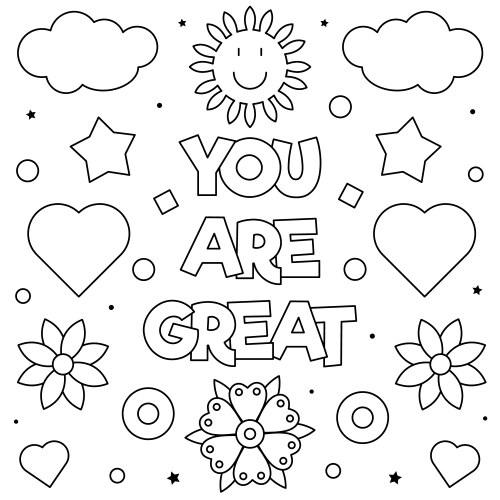 You are so important coloring page Royalty Free Vector Image