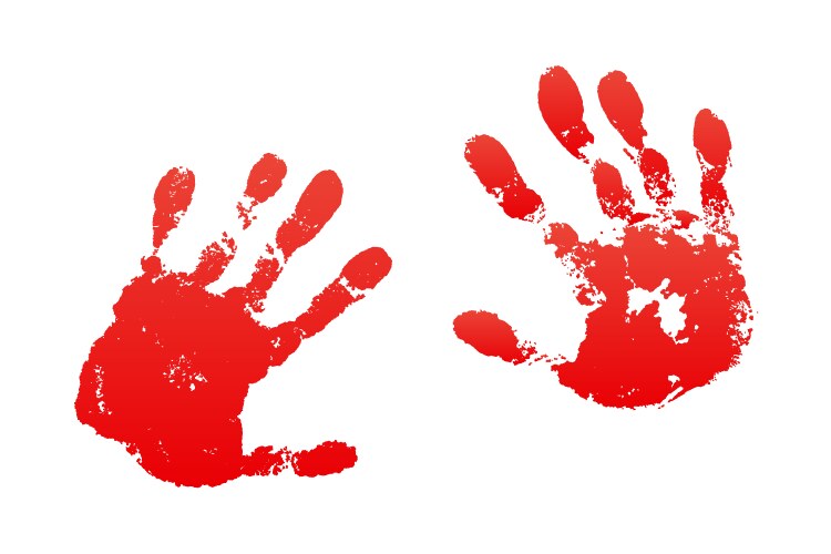 Bloody hand print Royalty Free Vector Image - VectorStock