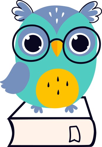 Cute Owl Reading a Book Royalty Free Vector Image