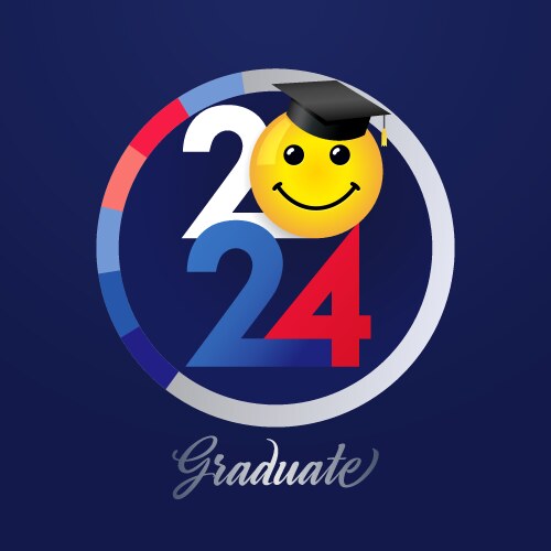 Class of 2024 congratulation graduate typography Vector Image