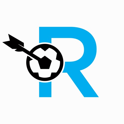 Letter N Football Logo And Target Arrow Symbol Vector Image
