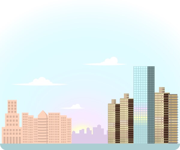 Landscape with buildings mountains Royalty Free Vector Image