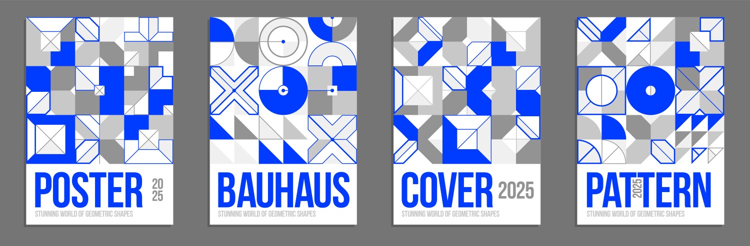 Abstract geometric posters and covers set Vector Image