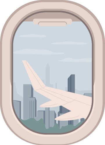 Airplane window template inside and outside view Vector Image