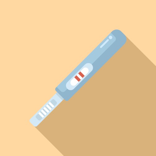 Flat design pregnancy test icon with shadow Vector Image