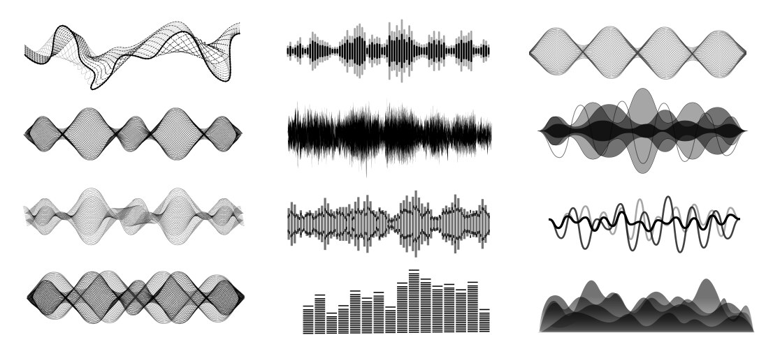 Sound waves set Royalty Free Vector Image - VectorStock