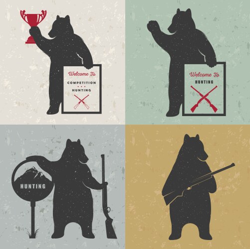 Bear screen print style Royalty Free Vector Image