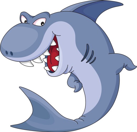 Cartoon smiling shark Royalty Free Vector Image