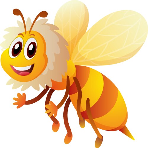 Bee Cartoon Flying Royalty Free Vector Image Vectorstock