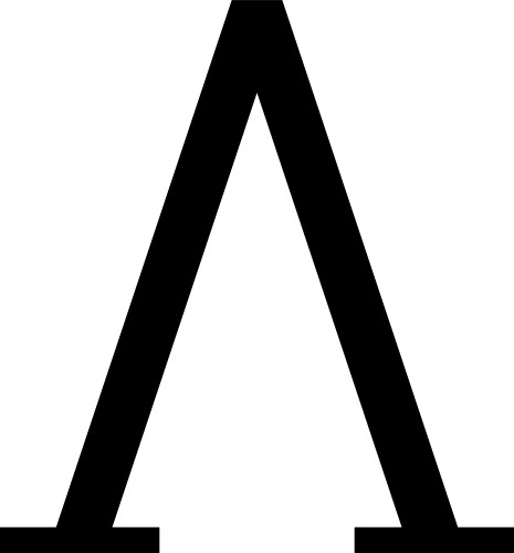 Delta greek symbol capital letter uppercase font Vector Image