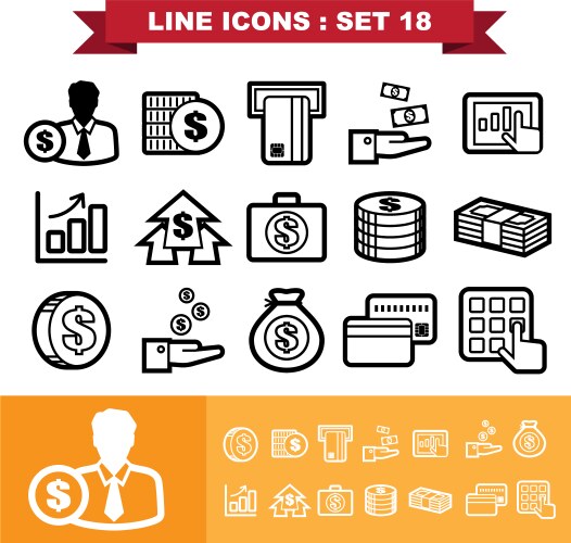 Thin line icons set Royalty Free Vector Image - VectorStock