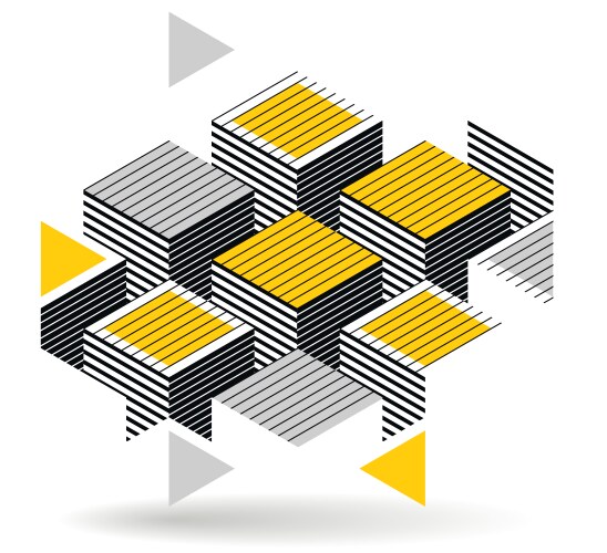 Isometric 3d cubes abstract geometric background Vector Image