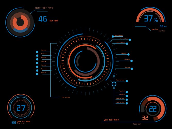 Blue and orange infographics Royalty Free Vector Image