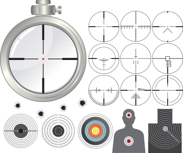 Realistic shooting targets set Royalty Free Vector Image