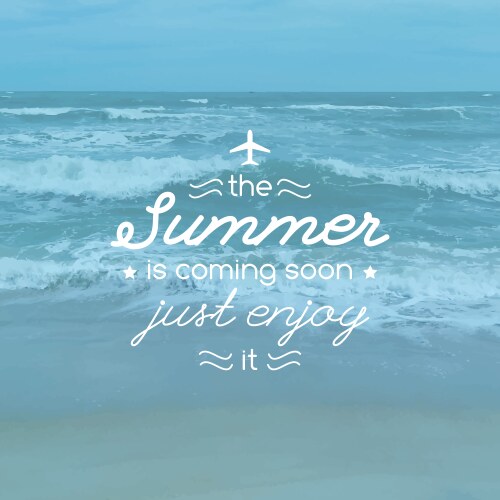Summer is coming soon text Royalty Free Vector Image