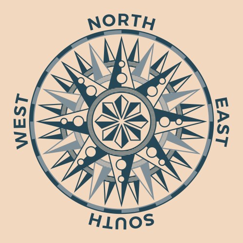 Vintage nautical medieval wind rose Royalty Free Vector