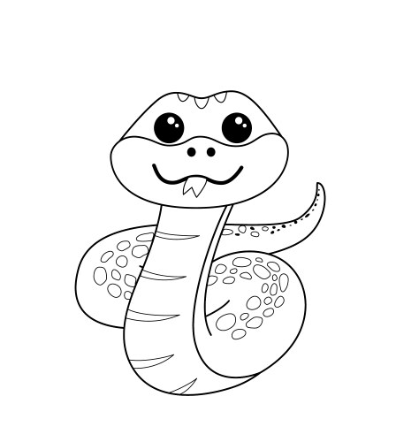 Coloring book snake is crawling side view black Vector Image