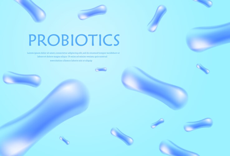 Probiotics background bacteria supplement Vector Image