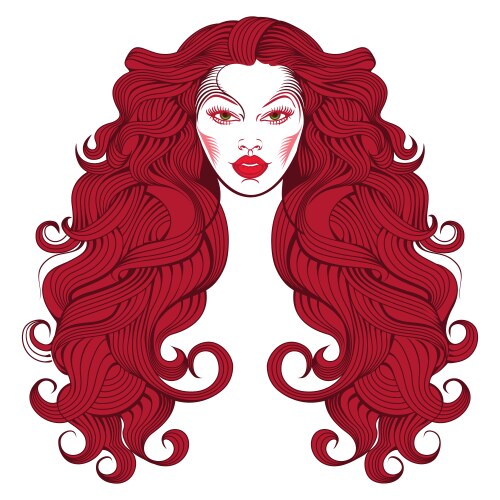 Attractive Young Woman with Long Red Hair Vector Image