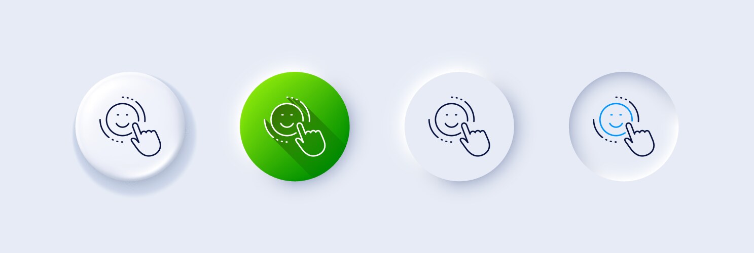 Smile chart line icon positive feedback rating Vector Image
