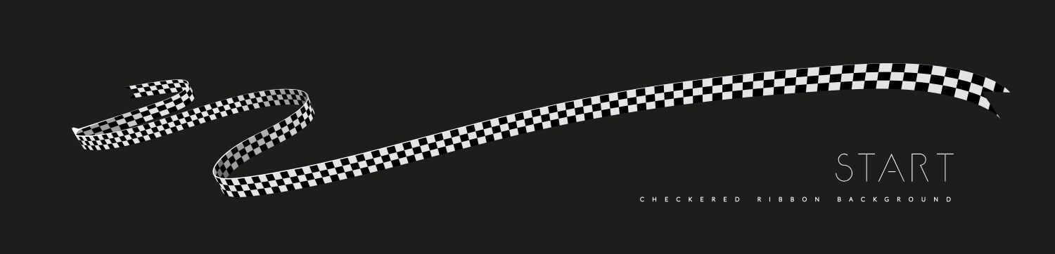 Checkered racing flag ribbon Royalty Free Vector Image