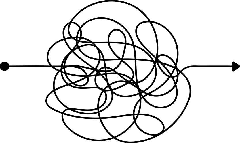 Complicated thinking process line icon design Vector Image