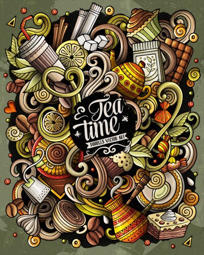 Cartoon doodles coffee house Royalty Free Vector Image