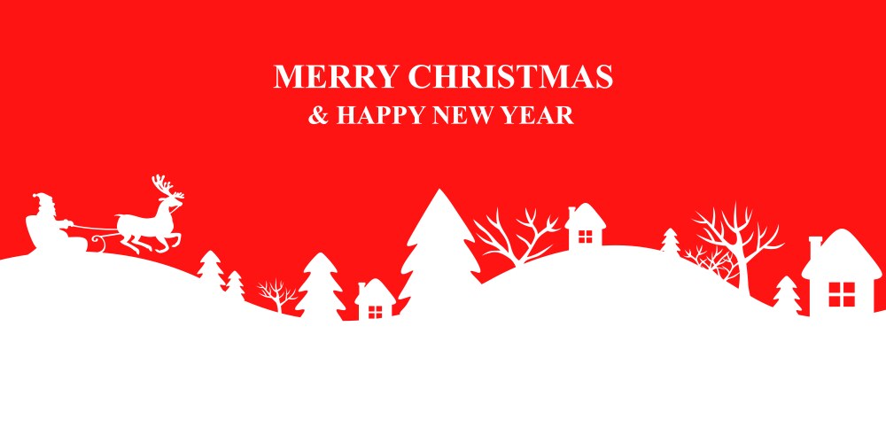 Christmas banner with santa claus flying over Vector Image