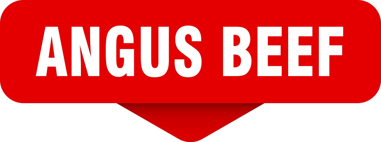 Angus beef sticker sign on transparent Royalty Free Vector