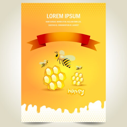 Poster honeycomb design template image Royalty Free Vector