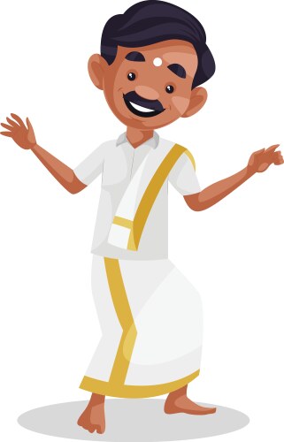Indian tamil man cartoon Royalty Free Vector Image