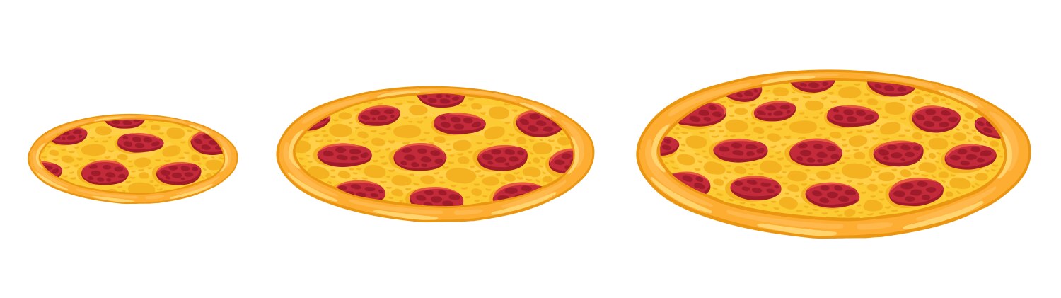 Pizza sizes hand drawn infographic Royalty Free Vector Image