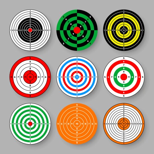 Shooting range paper targets round target Vector Image