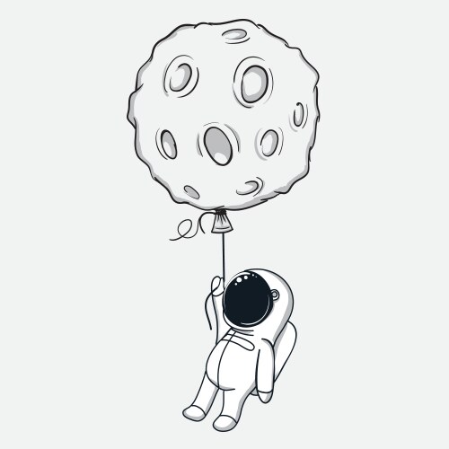 Spaceman on the moon Royalty Free Vector Image