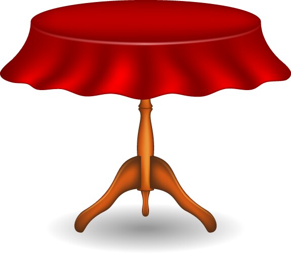 Round table with red tablecloth drawing Royalty Free Vector