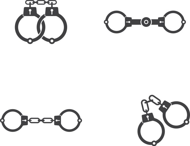 Handcuffs outline icon linear Royalty Free Vector Image