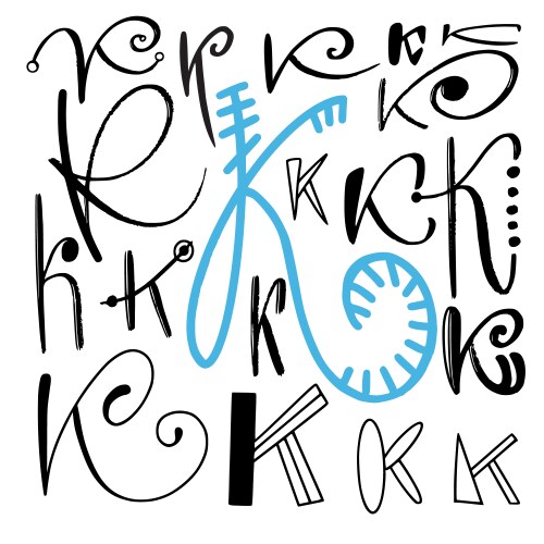 Calligraphy Lettering Script Font K Vector Images (over 210)