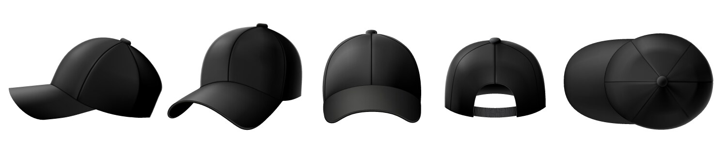 Baseball cap design template set white background Vector Image
