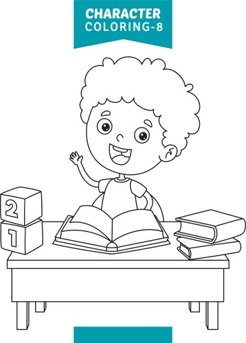 Character coloring page Royalty Free Vector Image