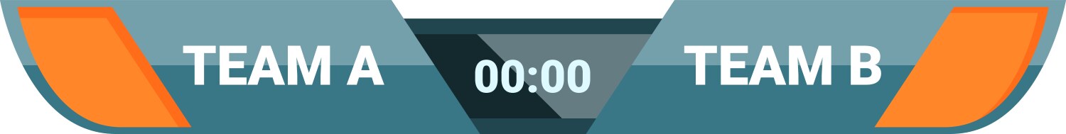 Scoreboard showing time and team names Royalty Free Vector