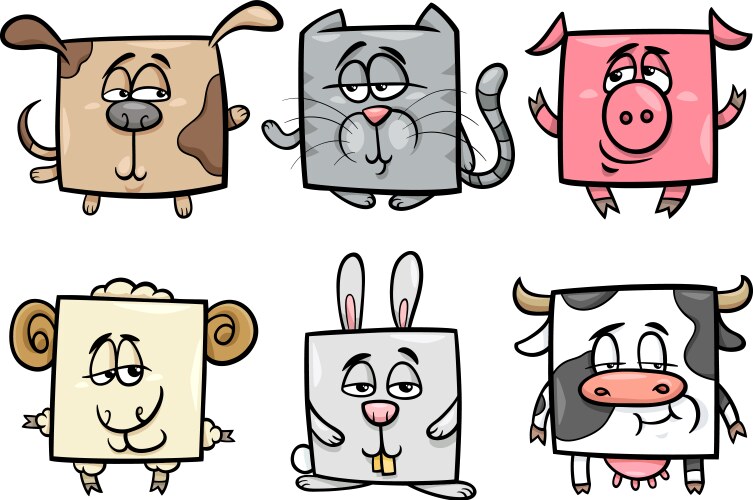 Cartoon farm animals Royalty Free Vector Image