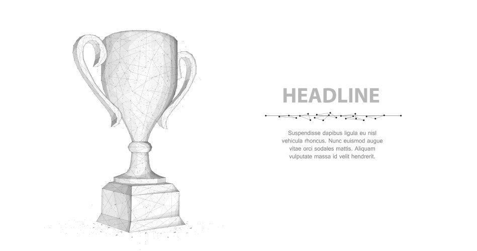 Hand with trophy cup abstract 3d Royalty Free Vector Image