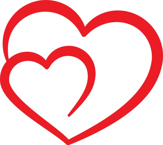 Two hearts logo Royalty Free Vector Image - VectorStock