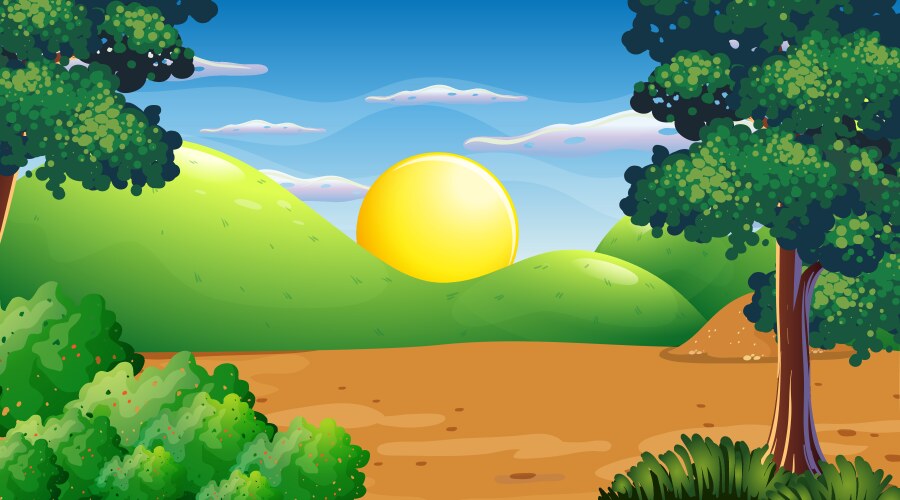 Forest landscape with beautiful nature background Vector Image